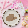 Southern Rodeo Neutral Cowboy Birthday Paper Plate | Zazzle
