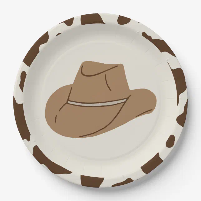 Southern Rodeo Neutral Cowboy Birthday Paper Plate | Zazzle