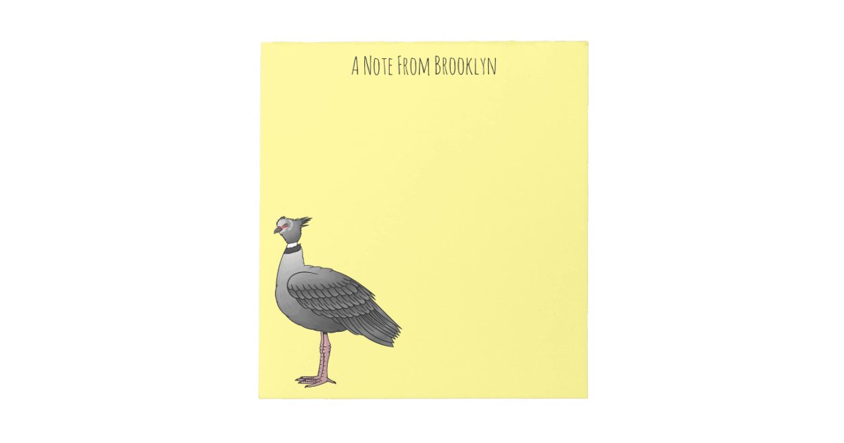 Southern screamer bird cartoon illustration notepad | Zazzle