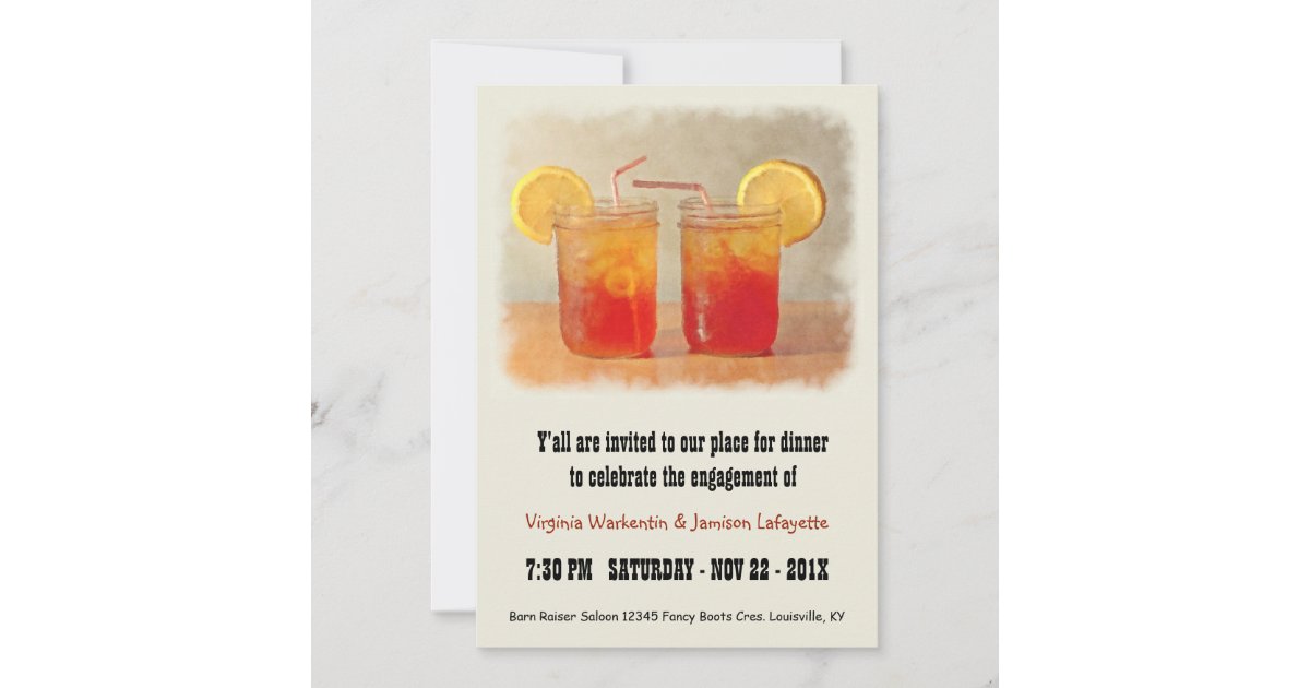 Southern Wedding Sweet Tea Dinner Party Invitation | Zazzle