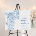 Southport Boothbay Harbor Map Wedding Welcome Sign | Zazzle