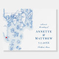 Southport Boothbay Harbor Map Wedding Welcome Sign | Zazzle