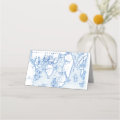 Southport Maine Map Blue Folded Wedding Place Card | Zazzle
