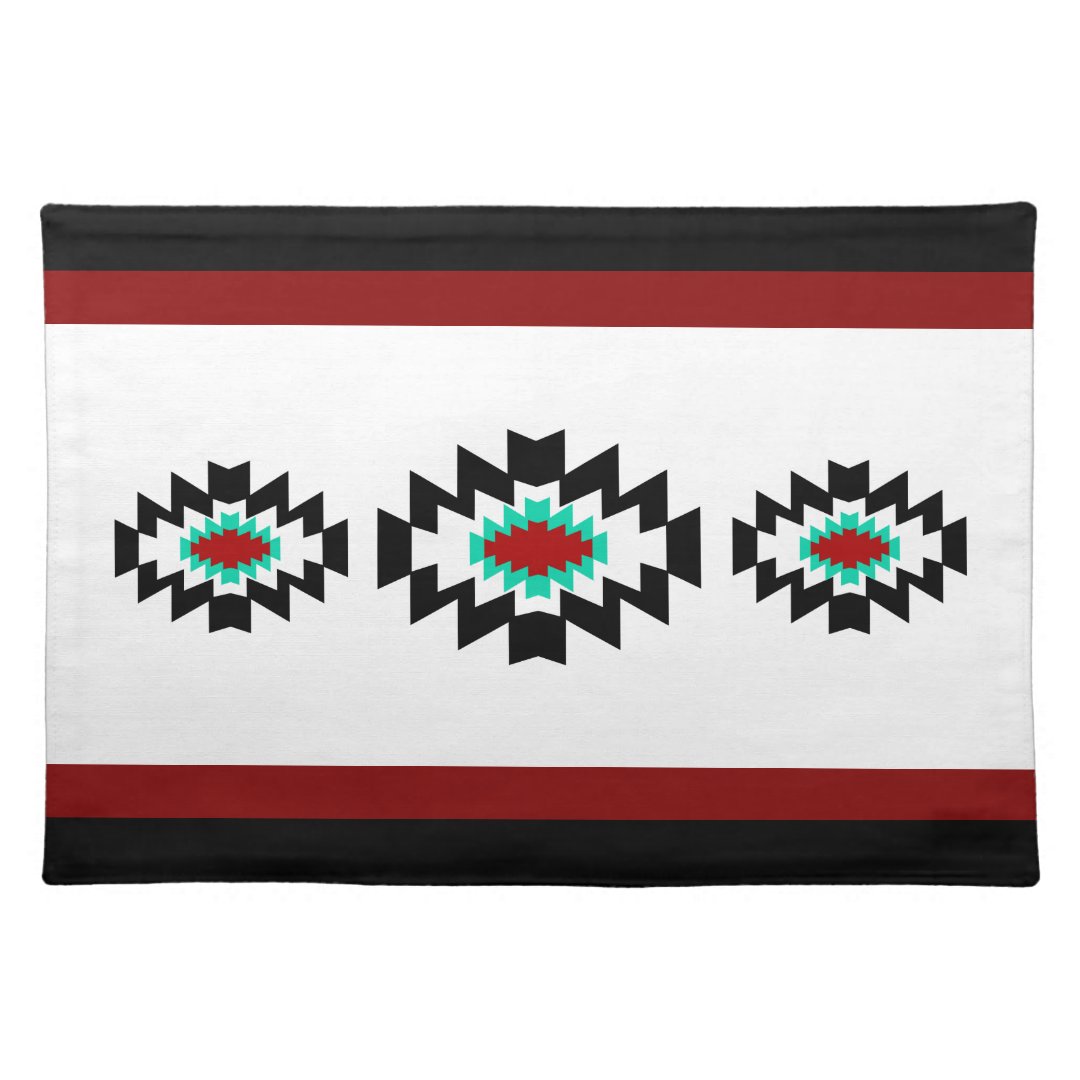 Southwest Aztec Native American Tribal Design Cloth Placemat | Zazzle
