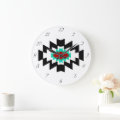 Southwest Aztec Native American Tribal Design Large Clock | Zazzle