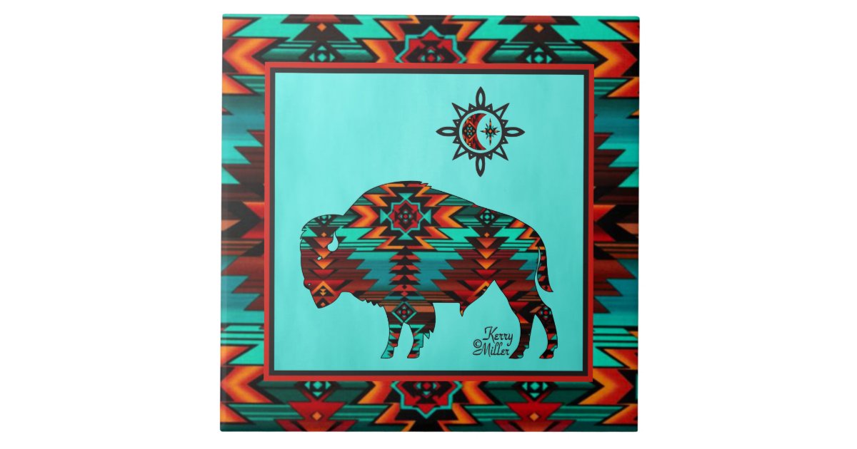 Southwest Buffalo CERAMIC TILE | Zazzle