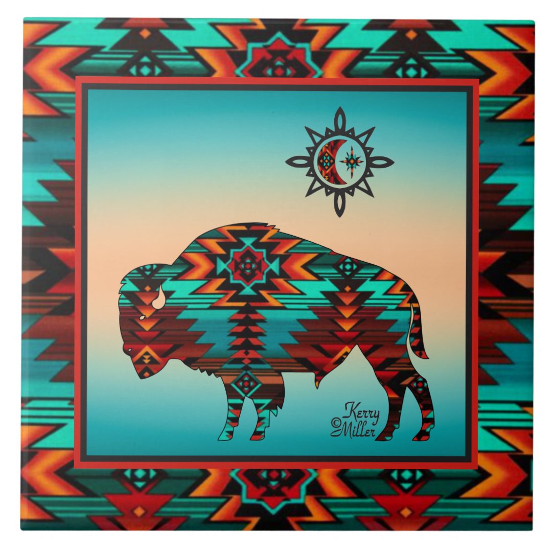 Southwest Buffalo CERAMIC TILE | Zazzle