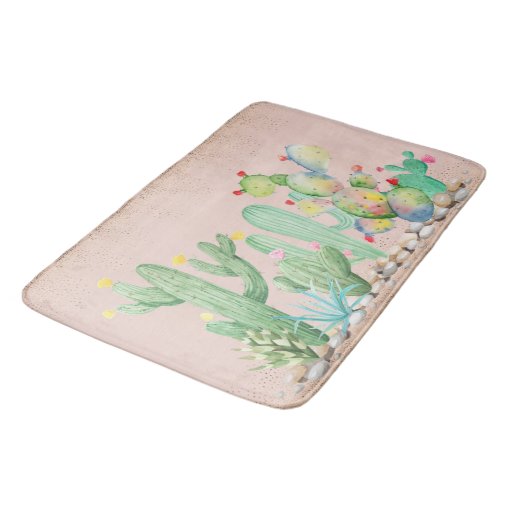 Southwest Cactus Bath Mat | Zazzle