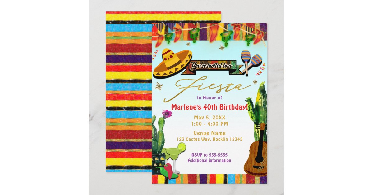 Southwest Cactus Cinco De Mayo Fiesta Party Invitation | Zazzle