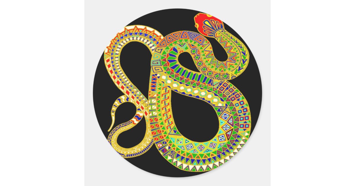 Southwest Desert Rattler Classic Round Sticker | Zazzle
