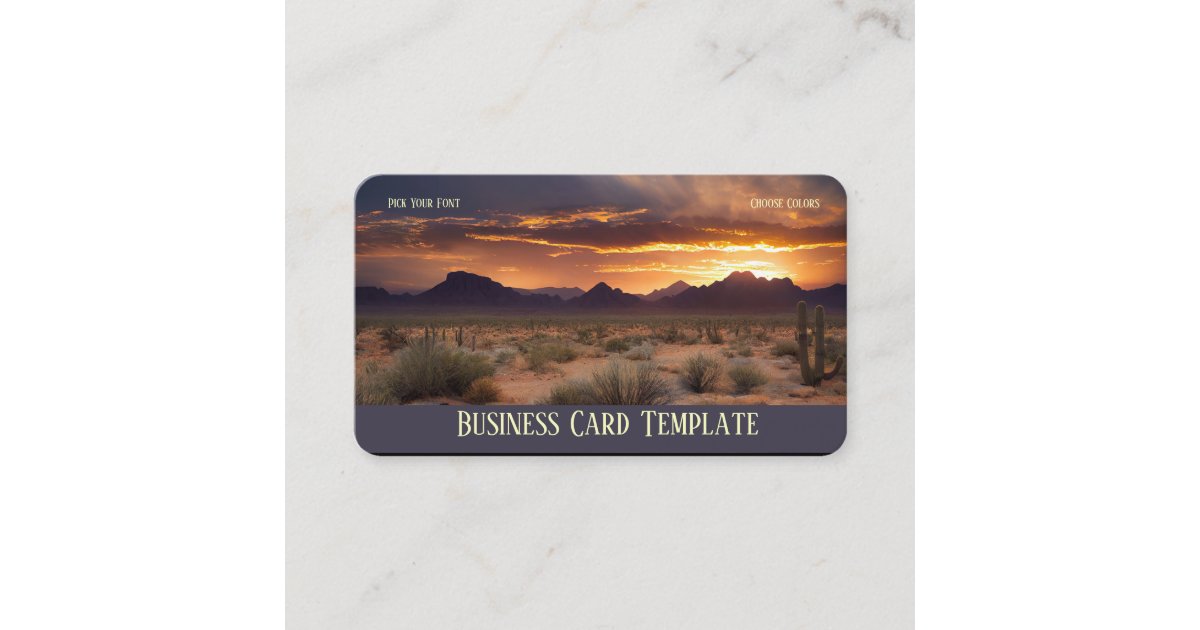 Southwest Desert Western Sunset Business Card | Zazzle