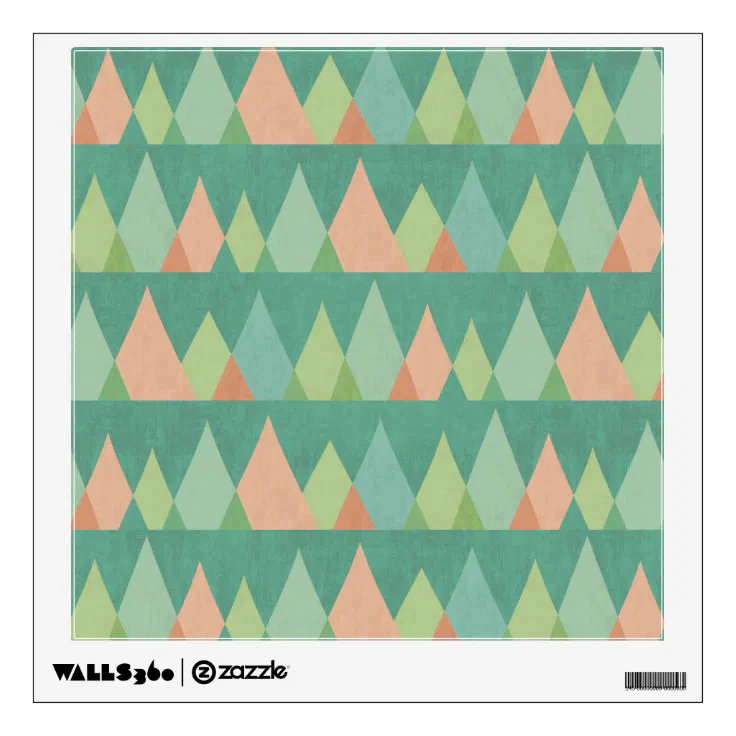 Southwest Geo Step | Teal Triangle Pattern Wall Sticker | Zazzle