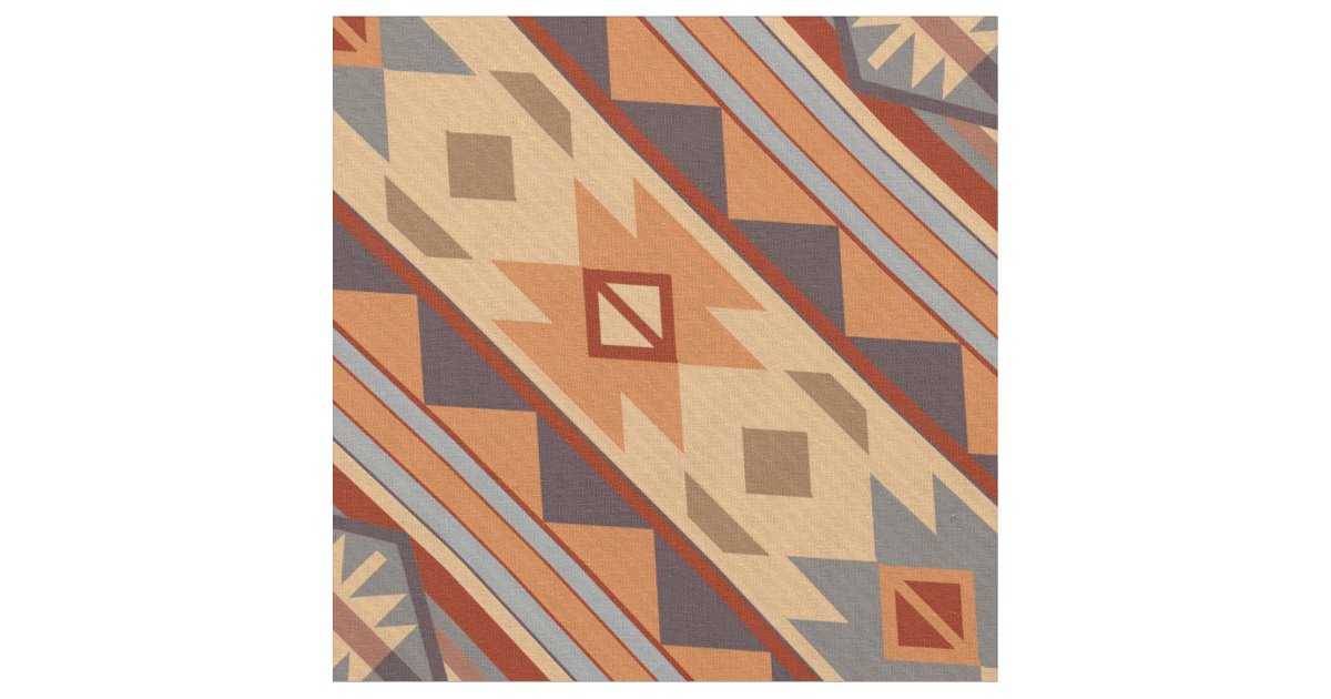 Southwest Pattern Design Tan Fabric | Zazzle
