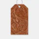 southwest pattern western country tooled leather gift tags | Zazzle