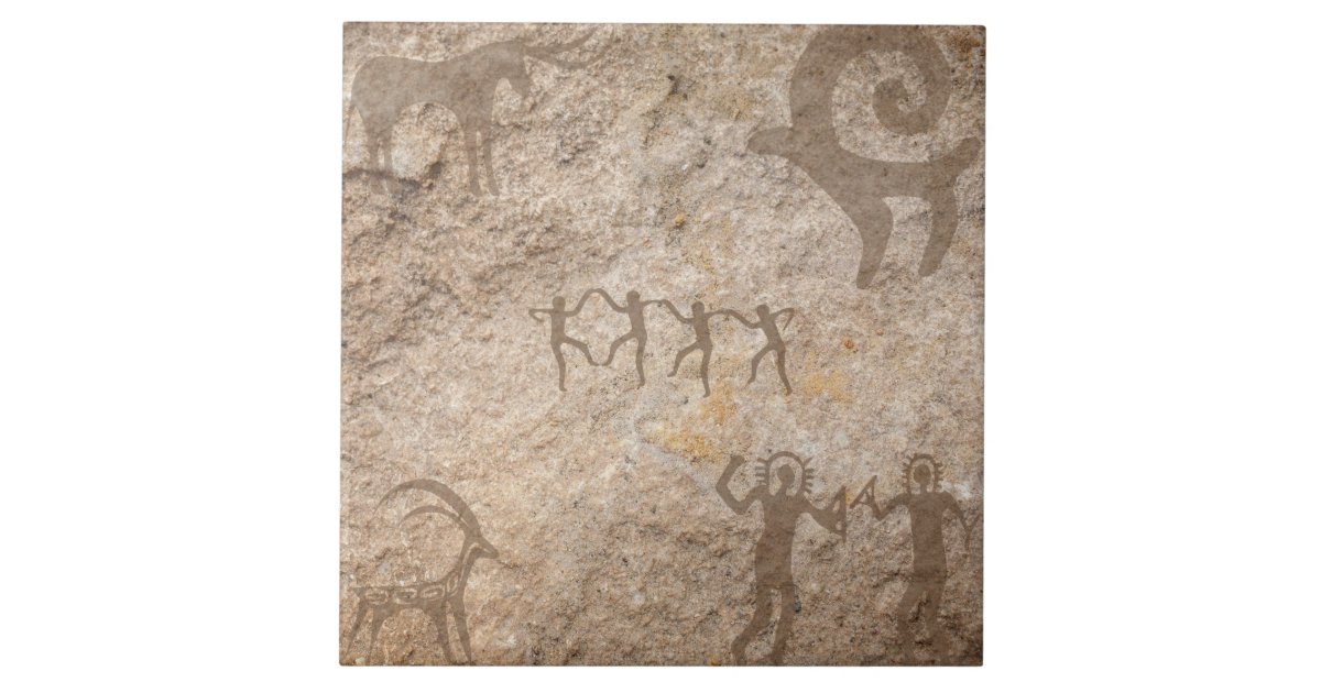 Southwest Petroglyph Native American Ceramic Tile | Zazzle