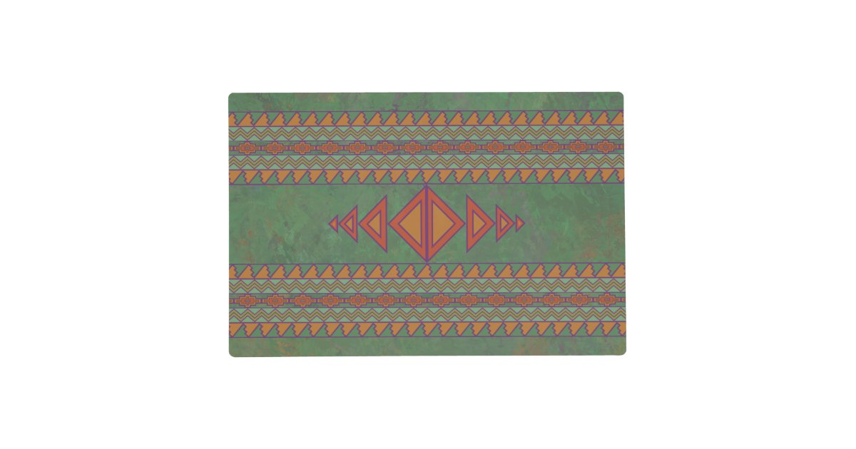 Southwest Sagebrush Green Geometric Design Placema Placemat | Zazzle