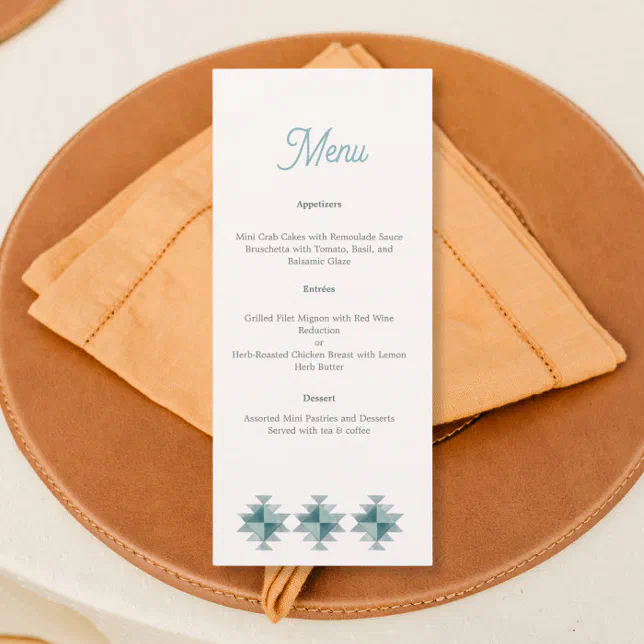 southwest theme wedding menu | Zazzle