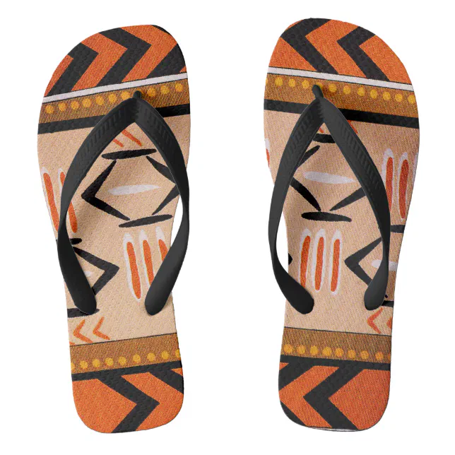 "Southwest Tribal Indian flip flops | Zazzle