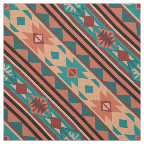 Southwestern tribal pattern fabric | Zazzle.com