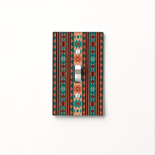 Southwest Tribal Pattern Turquoise Terracotta Light Switch Cover | Zazzle