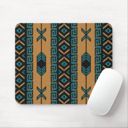 Southwest Turquoise Aztec Pattern Mouse Pad | Zazzle