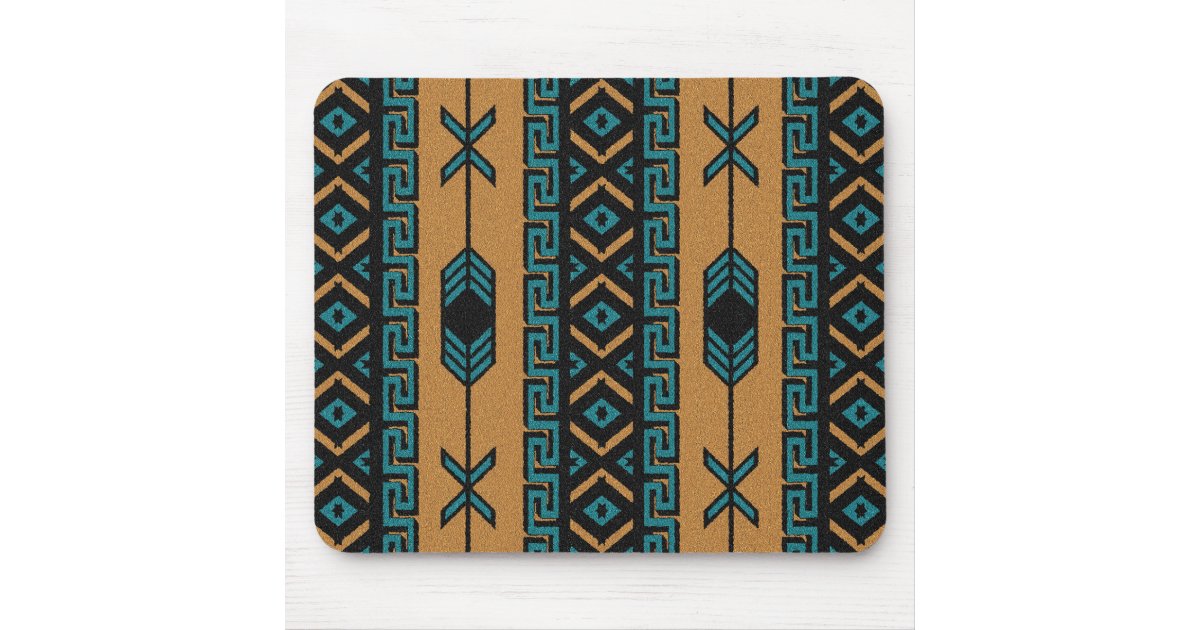 Southwest Turquoise Aztec Pattern Mouse Pad | Zazzle