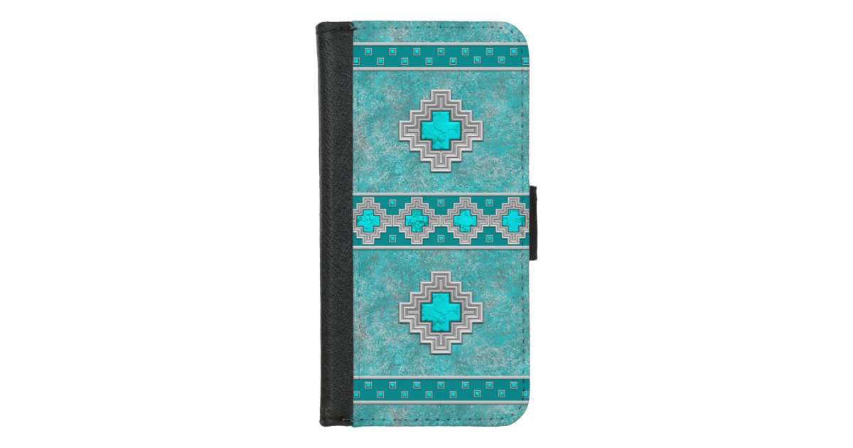 Southwest Turquoise iPhone Wallet Case | Zazzle