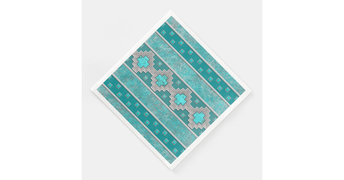 Southwest Turquoise Paper Dinner Napkins | Zazzle