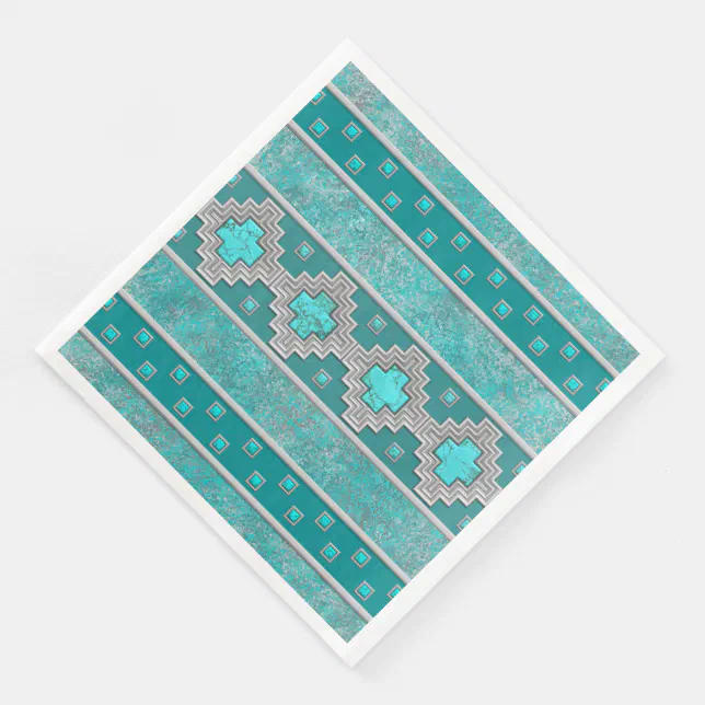 Southwest Turquoise Paper Dinner Napkins | Zazzle
