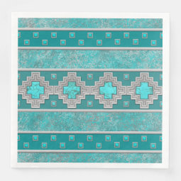 Southwest Turquoise Paper Dinner Napkins | Zazzle