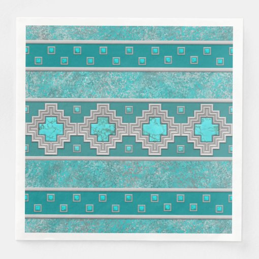Southwest Turquoise Paper Dinner Napkins | Zazzle