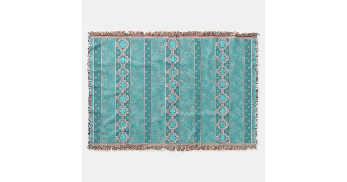 Southwest Turquoise Throw Blanket | Zazzle