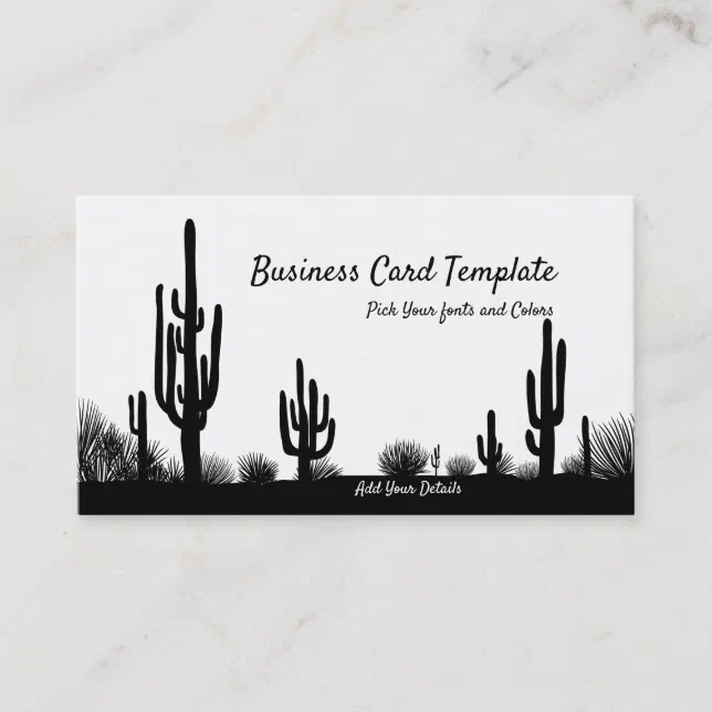 Southwestern Arizona Cactus Desert Sunset Business Card | Zazzle
