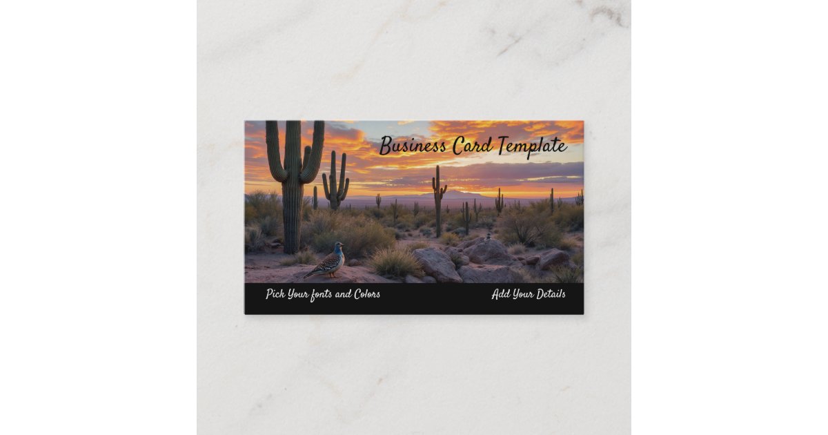 Southwestern Arizona Desert Sunrise Business Card | Zazzle