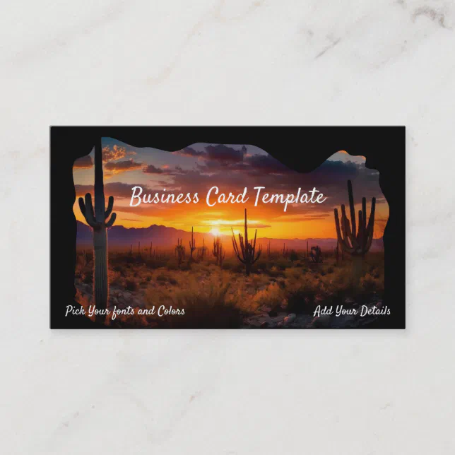 Southwestern Arizona Desert Sunset Business Card | Zazzle