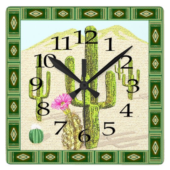 Southwestern Cactus Clock | Zazzle.com