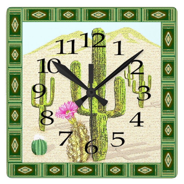 Southwestern Cactus Clock | Zazzle.com