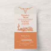 Southwestern Country Ranch Western Wedding All In One Invitation | Zazzle