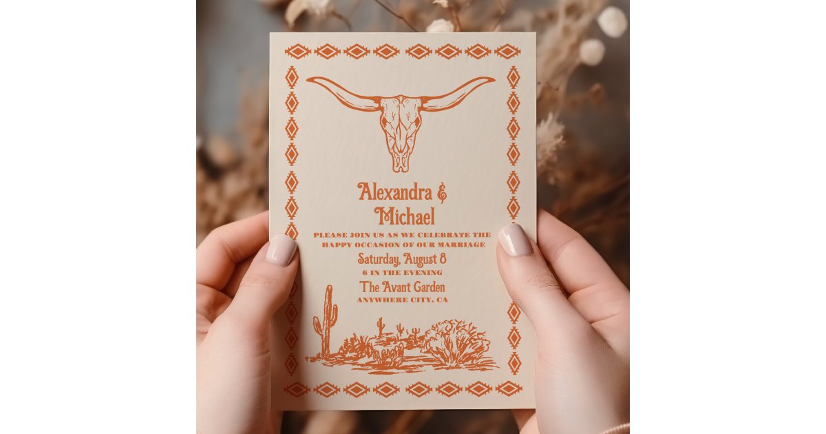 Southwestern Country Ranch Western Wedding Invitation | Zazzle