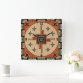 Southwestern Decor Square Wall Clock | Zazzle