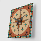 Southwestern Decor Square Wall Clock | Zazzle
