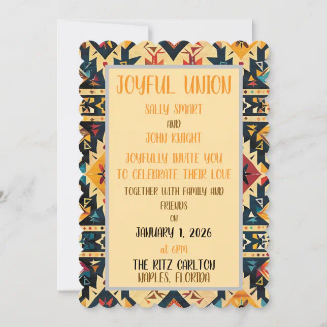 southwestern design wedding invitation | Zazzle