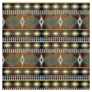 Ethnic Southwestern Geometric Pattern Fabric | Zazzle