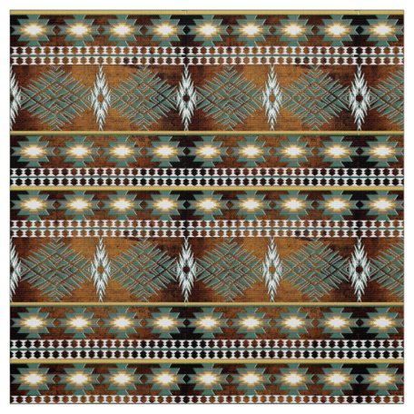 Ethnic Southwestern Geometric Pattern Fabric | Zazzle