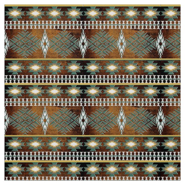Ethnic Southwestern Geometric Pattern Fabric | Zazzle