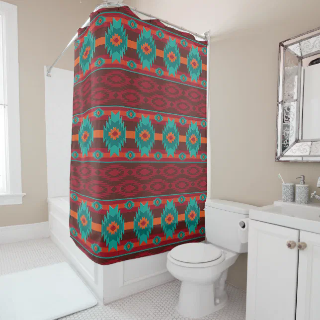 Southwestern geometric pattern. shower curtain | Zazzle