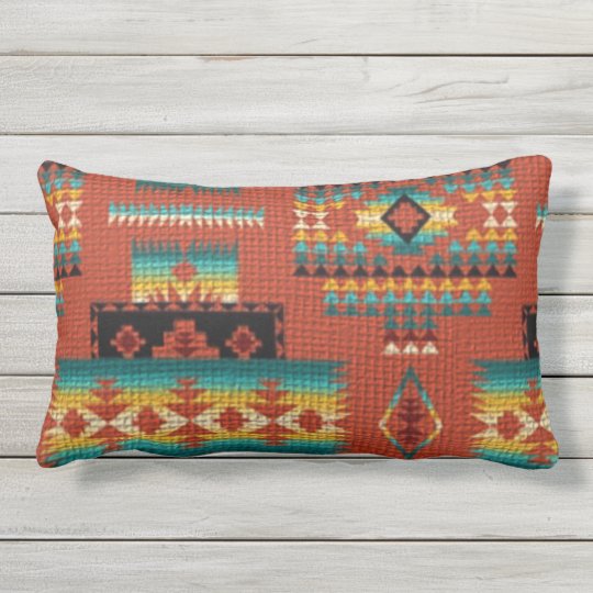 Southwestern pattern outdoor throw pillow | Zazzle.com