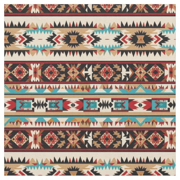southwestern ethnic pattern fabric | Zazzle