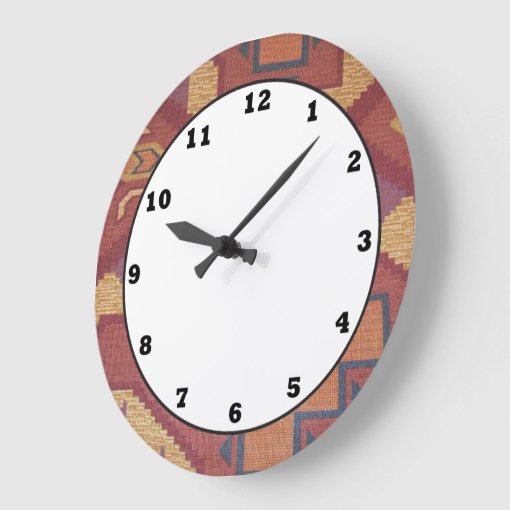 Southwestern style pattern fun wall clock | Zazzle