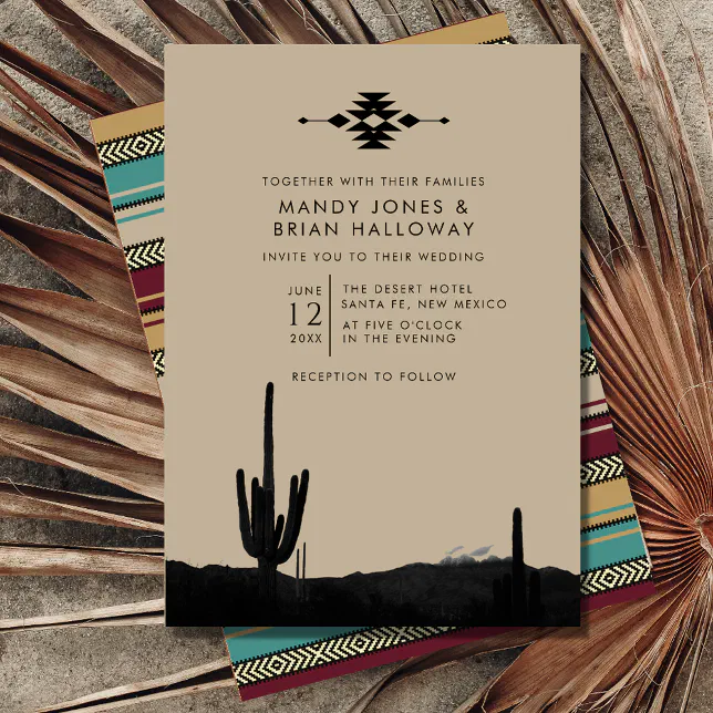 Southwestern Summer Desert Cactus Wedding Invitation | Zazzle